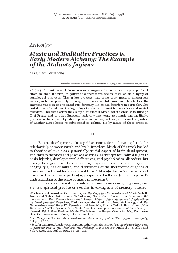 (PDF) Music and Meditative Practices in Early Modern Alchemy: The ...