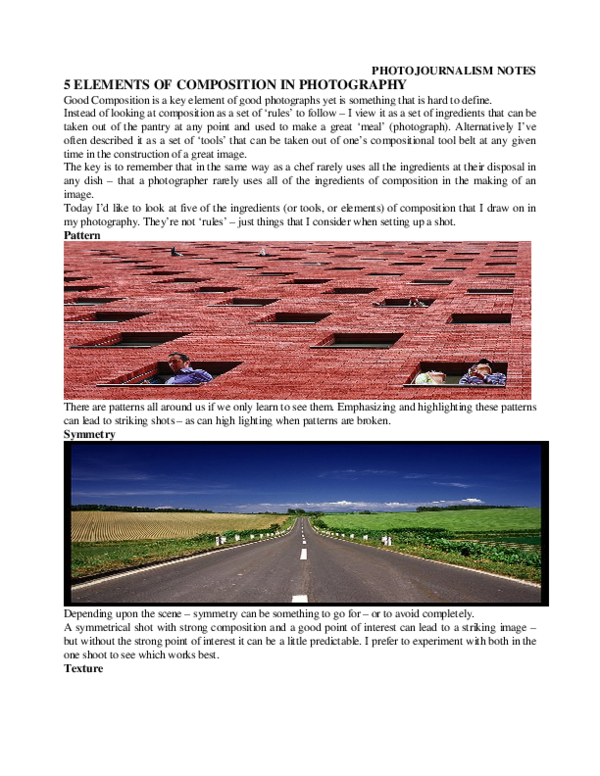 (PDF) MKU_PHOTOJOURNALISM NOTES