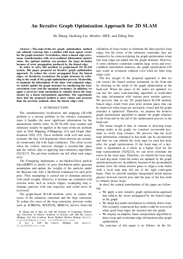 (PDF) IGO: iterative Graph Optimization for 2D SLAM