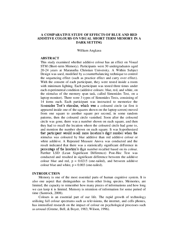 (DOC) A COMPARATIVE STUDY OF EFFECTS OF BLUE AND RED ADDITIVE COLOURS ...
