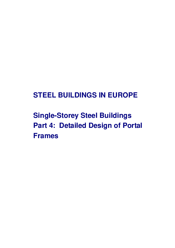 (PDF) STEEL BUILDINGS IN EUROPE Single-Storey Steel Buildings Part 4 ...