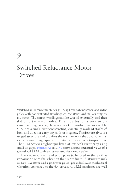 Pdf Switched Reluctance Motor Drives