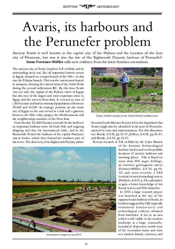 (PDF) Avaris, its Harbours and the Peru Nefer Problem