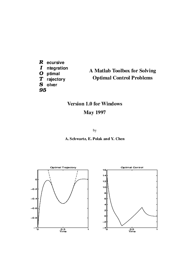 Pdf Matlab Toolbox For Optimal Control Problems