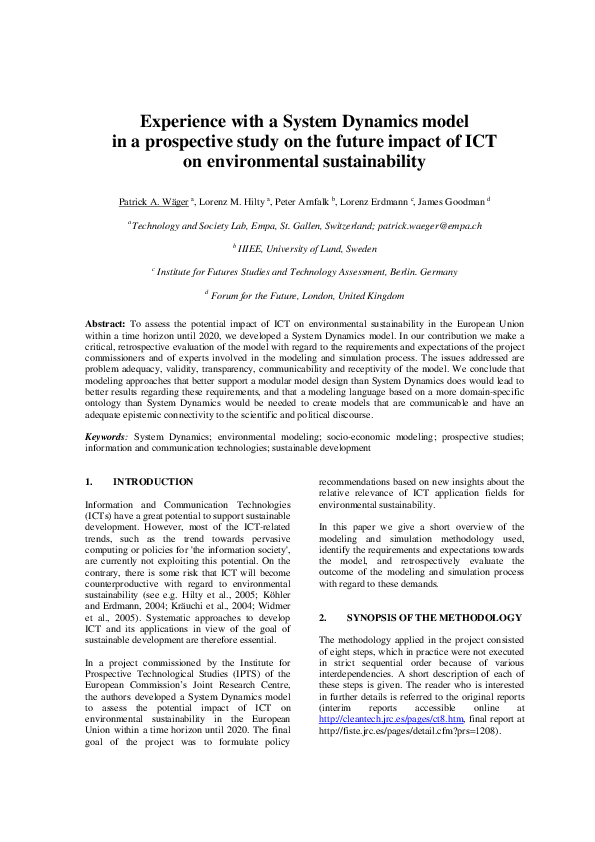 (PDF) Experience with a System Dynamics model in a prospective study on ...