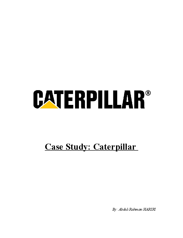 (DOC) Caterpillar Case analysis