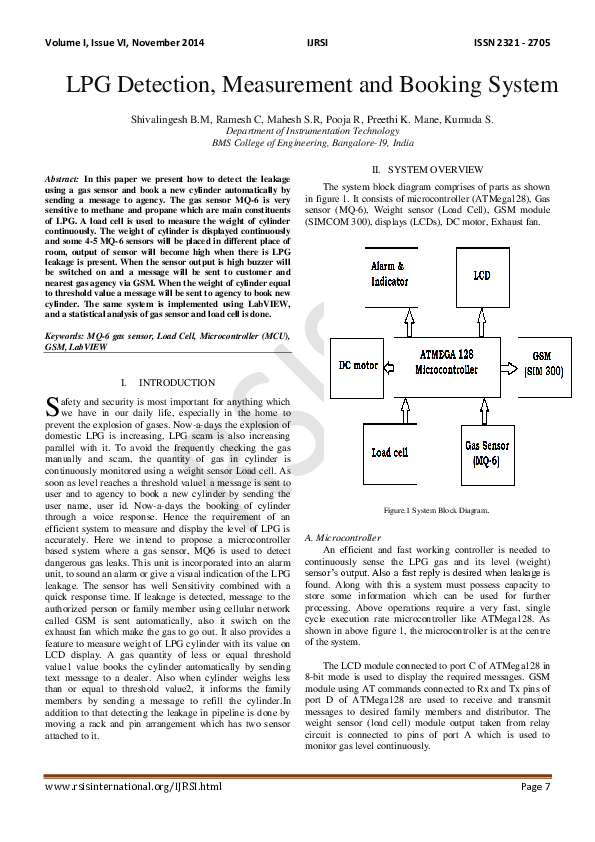 (PDF) LPG Detection, Measurement and Booking System