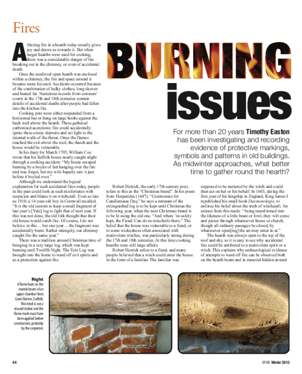 (PDF) 'Burning issues', SPAB magazine