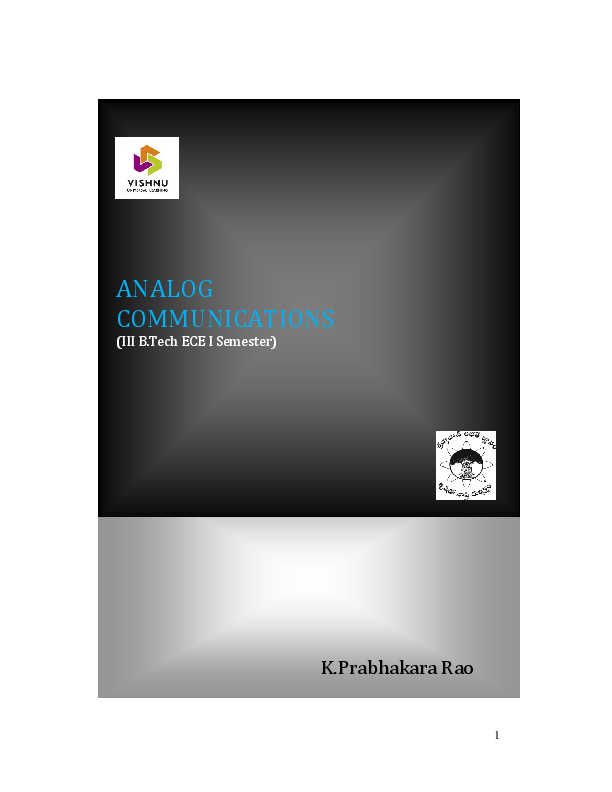 (PDF) ANALOG COMMUNICATIONS (III B.Tech ECE I Semester