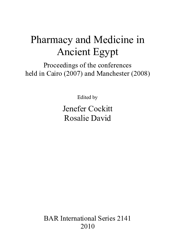 (PDF) Healing measures: dja and oipe in Ancient Egyptian pharmacy and ...