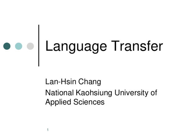 (PPT) Language Transfer