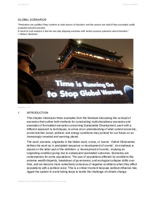 (PDF) Global Scenarios Literature Survey