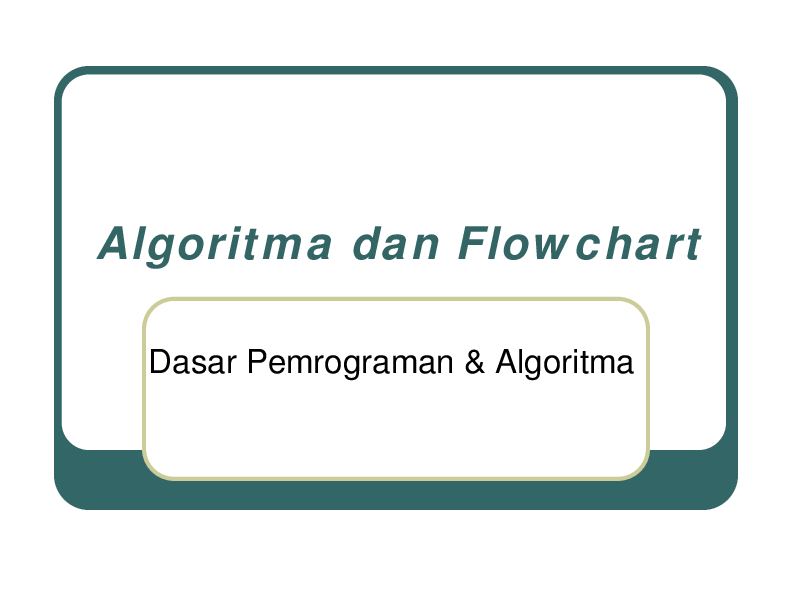 (PDF) Algoritma dan Flowchart