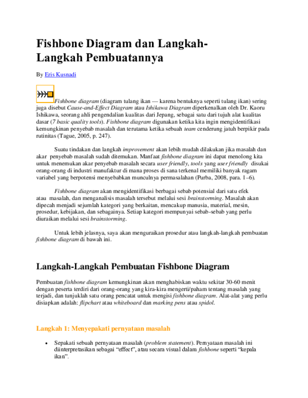 (DOC) Fishbone Diagram dan Langkah- Langkah Pembuatannya
