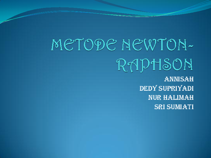 (PPT) Metode Newton Rapshon