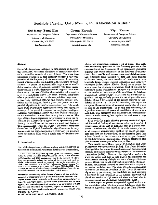 (PDF) Scalable Parallel Data Mining for Association Rules