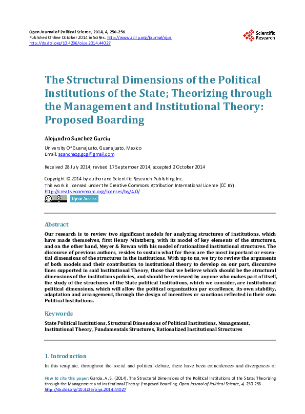 (PDF) The Structural Dimensions of the Political Institutions of the ...