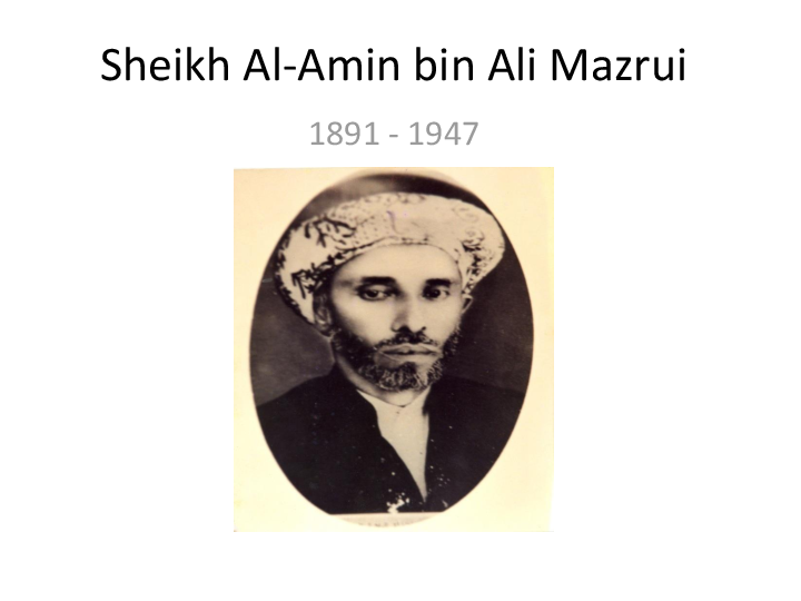 (PDF) Sh. Al-Amin b. Ali Mazrui (1891-1947) - His Life and Times