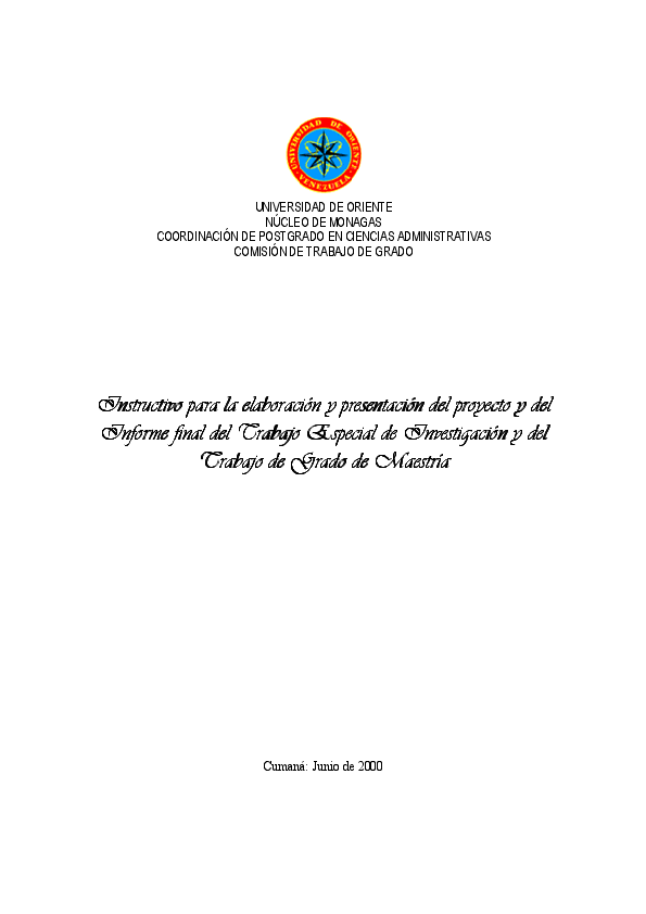 (PDF) Instructivo Trabajos de Maestria UDO