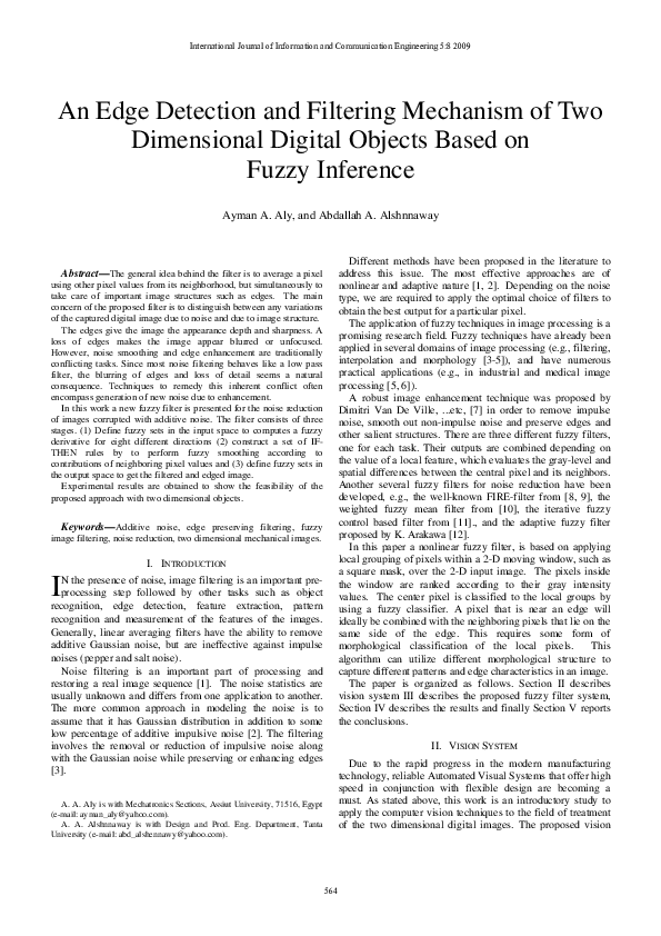 (PDF) An Edge Detection and Filtering Mechanism of Two Dimensional Digital Objects Based on ...