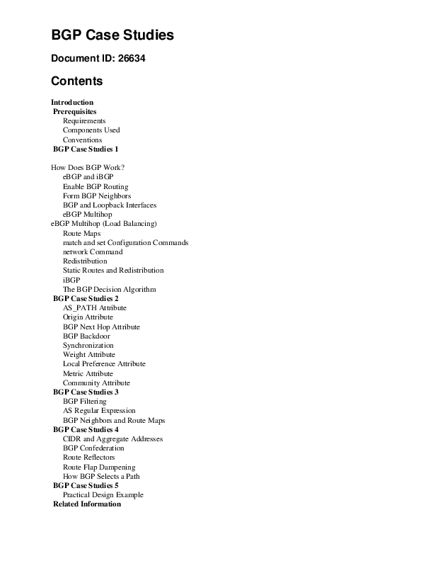 (PDF) BGP Case Studies