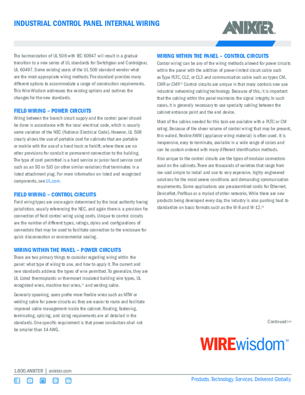 (PDF) Industrial Control Panel Wire Wisdom