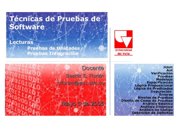(PDF) Técnicas de Pruebas de Software Lecturas Pruebas de Unidades Pruebas Integración
