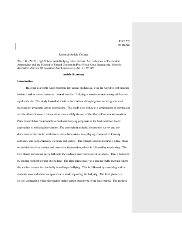 (DOC) sample critique