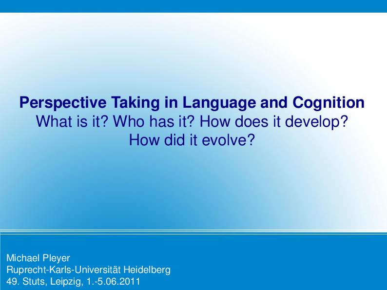 (PDF) Perspective Taking in Language and Cognition - What is it? Who ...
