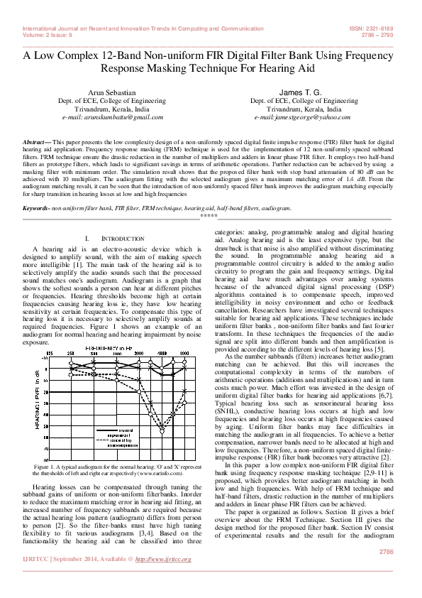 (PDF) A Low Complex 12-Band Non-uniform FIR Digital Filter Bank Using ...