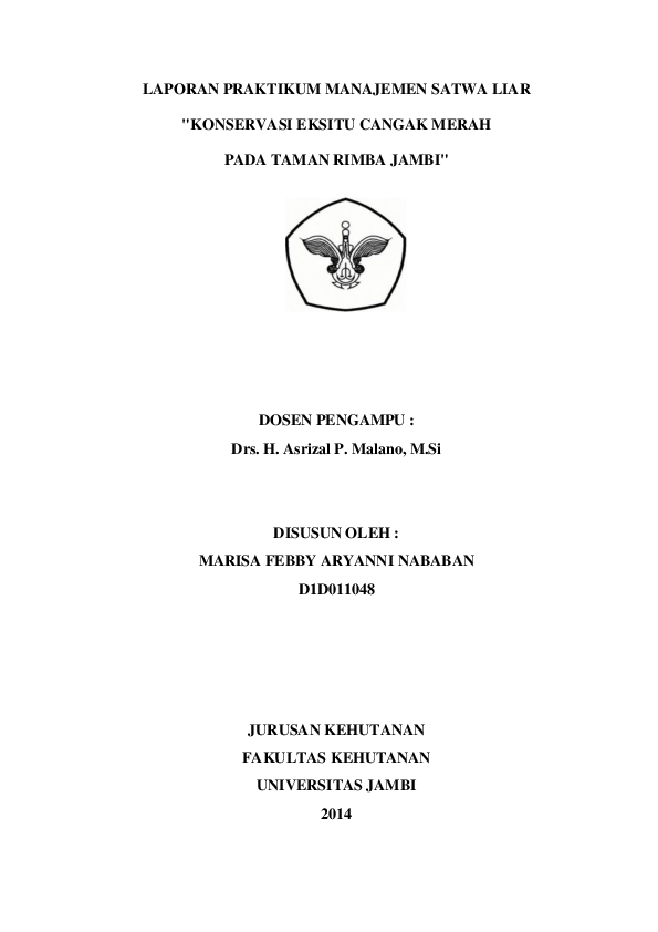 (DOC) Laporan Praktikum Konservasi Eksitu Cangak Merah (Ardea pupurea ...