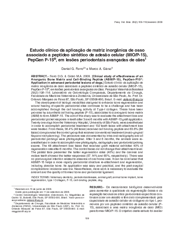(PDF) Estudo clínico da aplicação de peptídeo sintético de adesão ...