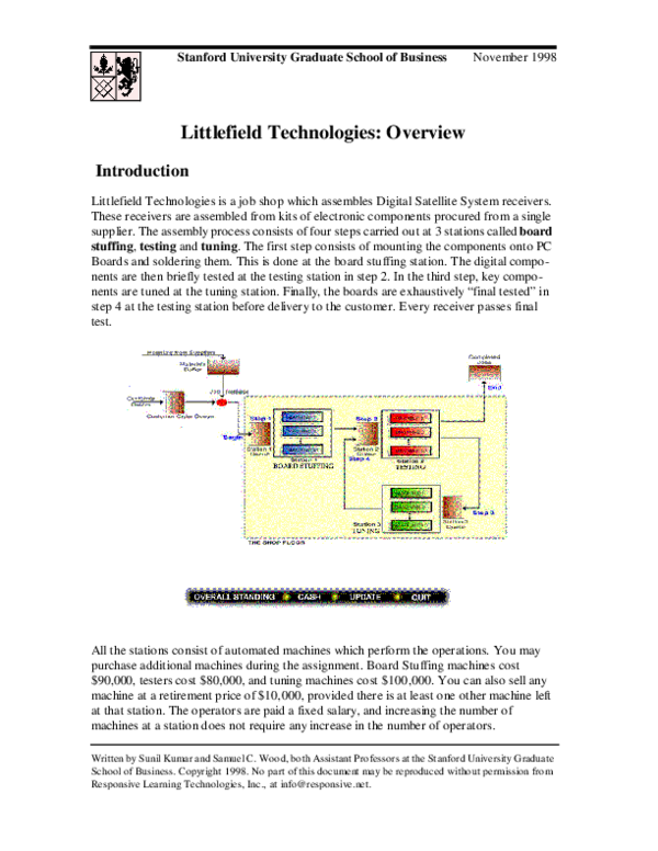 (PDF) Littlefield Technologies: Overview