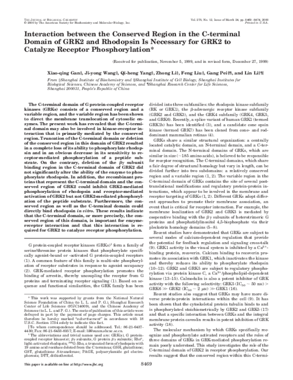Pdf Interaction Between The Conserved Region In The C Terminal Domain
