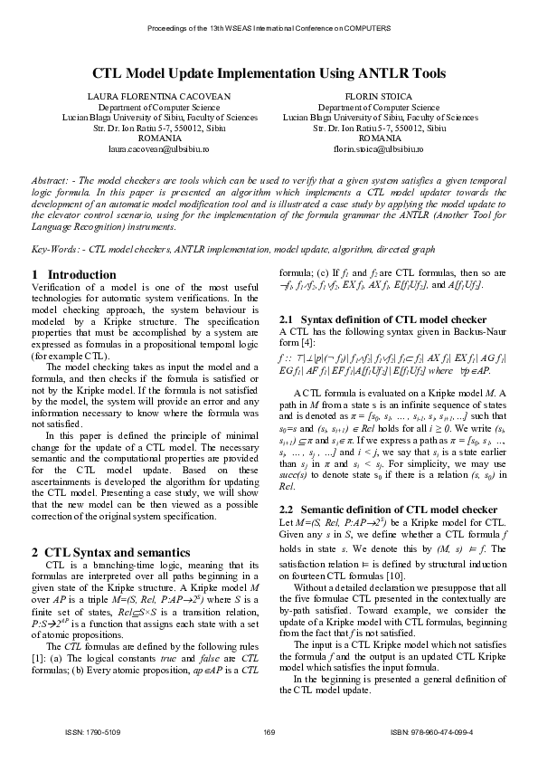 (PDF) CTL Model Update Implementation Using ANTLR Tools