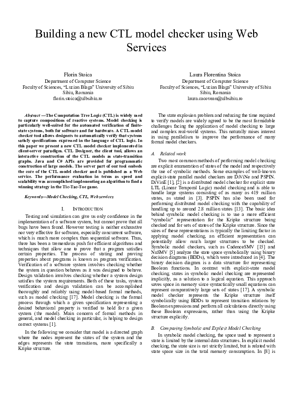 (PDF) Building a new CTL model checker using Web Services