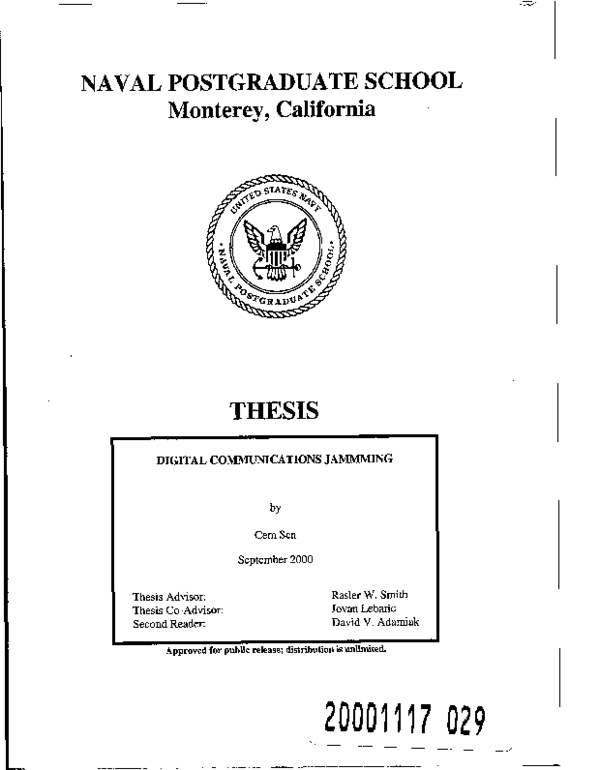 Pdf Digital Communications Jamming