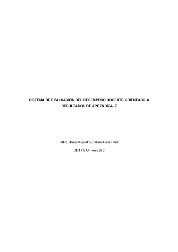 (PDF) SISTEMA DE EVALUACIÓN DEL DESEMPEÑO DOCENTE ORIENTADO A