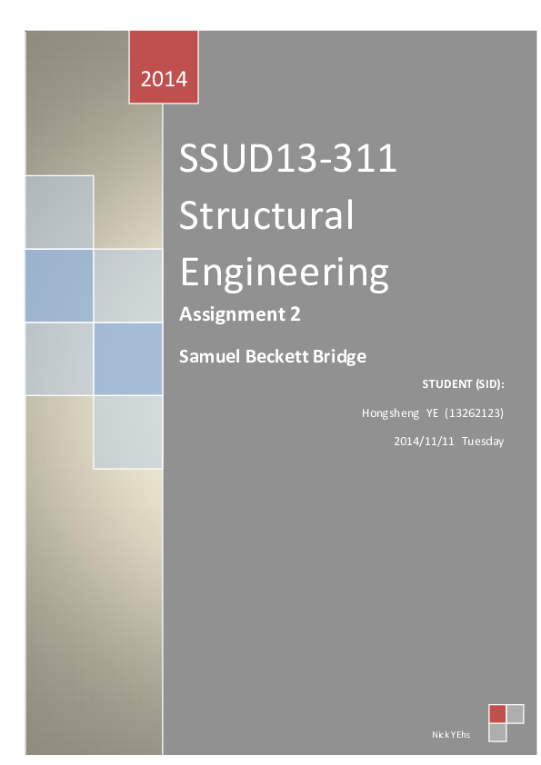 (PDF) SSUD13-311 Structural Engineering Assignment 2