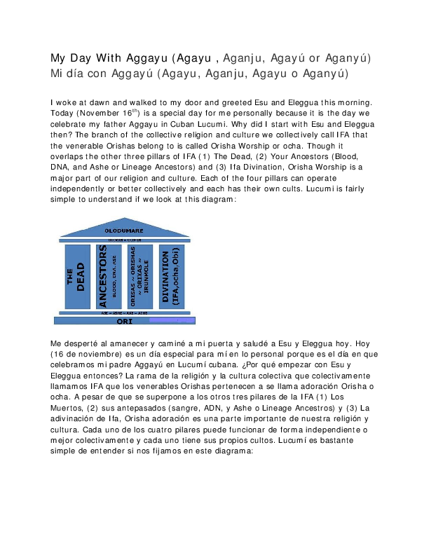 (PDF) My Day With Aggayu (Agayu , Aganju, Agayú or Aganyú) Mi día con ...