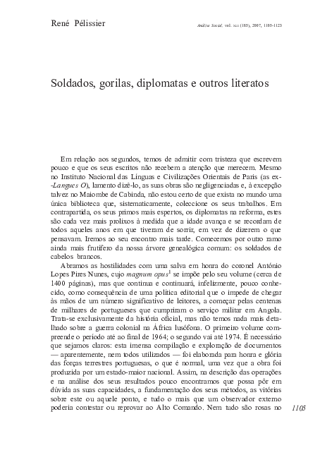 (PDF) recensão, redigida e publicada por René Pélissier, do livro de ...