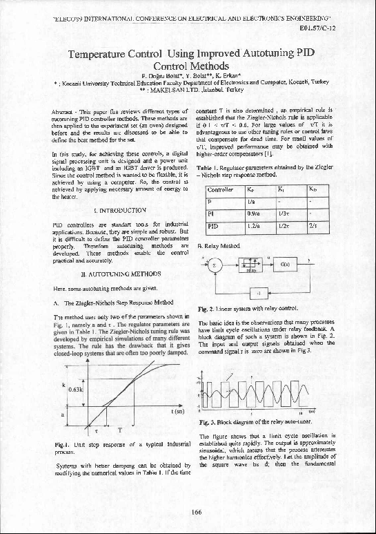 (PDF) Temperature Control Using Improved Autotuning PID Control Methods