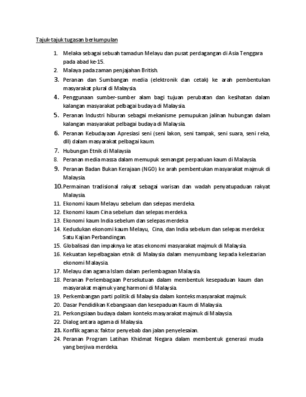 (DOC) Tajuk-tajuk tugasan