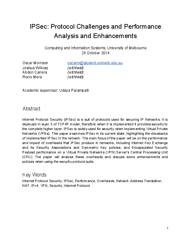 Pdf Ipsec Protocol Challenges And Performance Analysis And Enhancements 