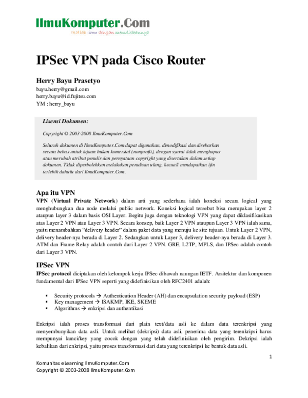 (PDF) IPSec VPN pada Cisco Router