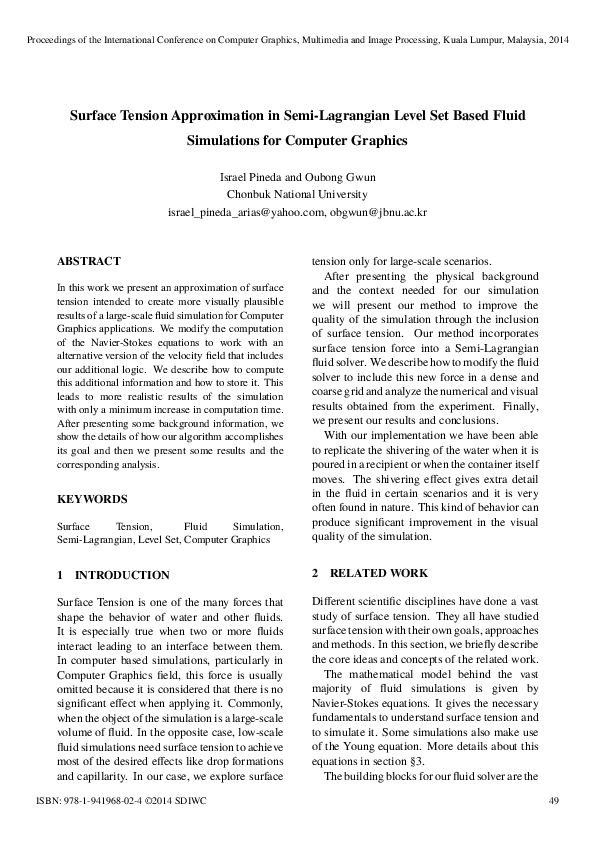 (PDF) Sur face Tension Approximation in Semi-Lagrangian Level Set Based ...