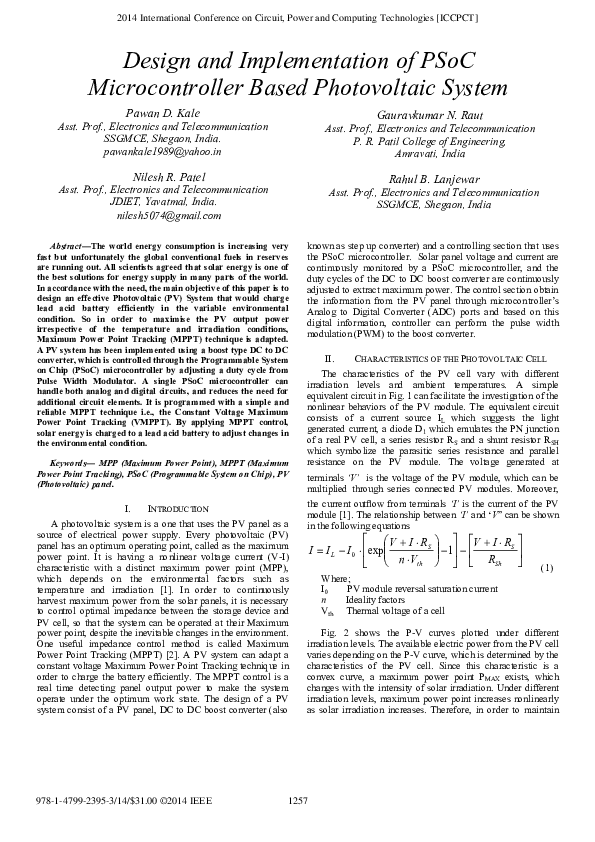 (PDF) Design and Implementation of PSoC Microcontroller Based ...
