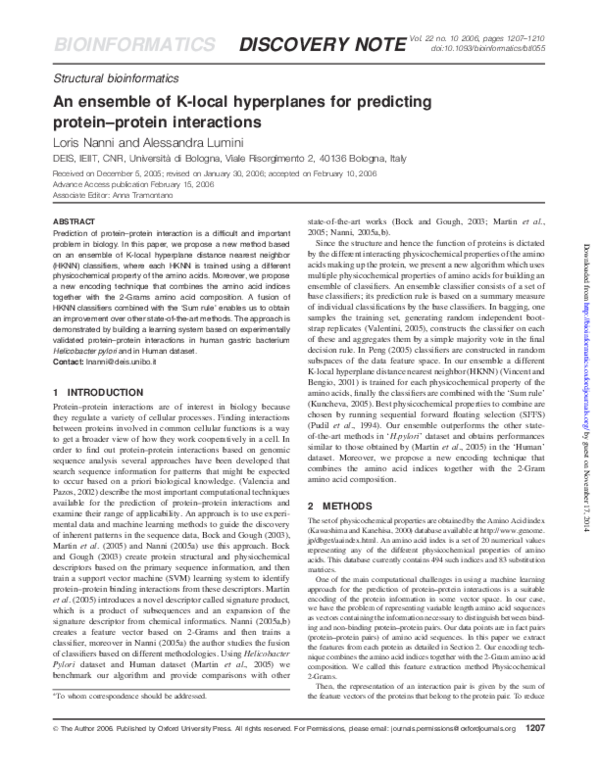 (PDF) An ensemble of K-local hyperplanes for predicting protein-protein ...