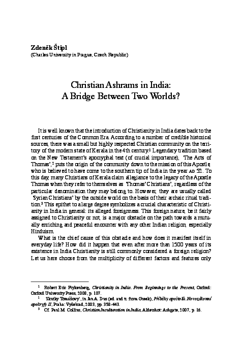 Christian Ashrams in India: A Bridge Between Two Worlds? In: (ed ...