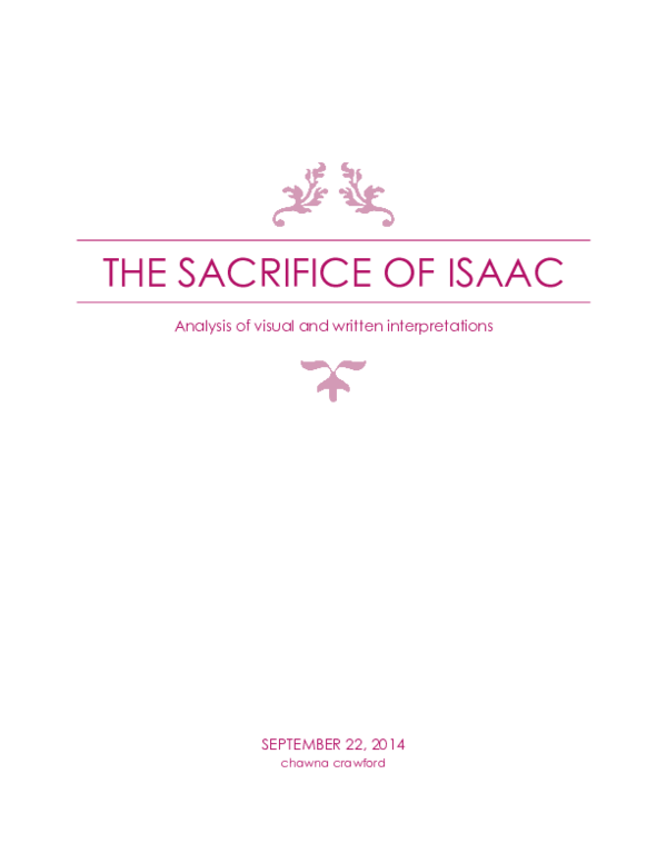 (PDF) The Sacrifice of Isaac